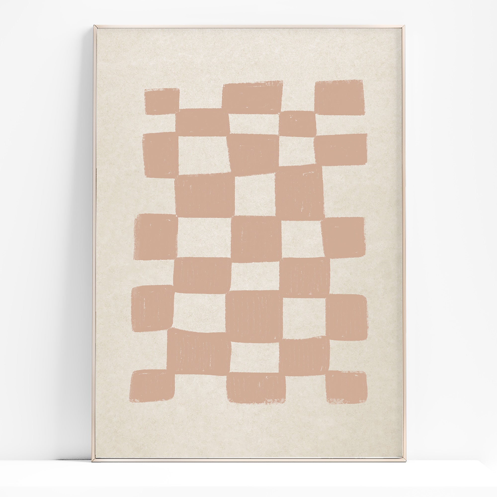 Neutral boho checkered printable wall art Aesthetic large digital post ...